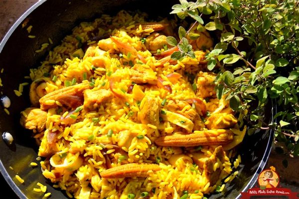 Recette de riz safrané au poulet | Petits Plats Entre Amis
