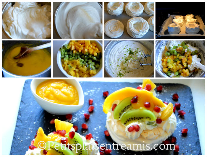 Pavlova aux fruits exotiques et coulis de mangue | Petits Plats Entre Amis
