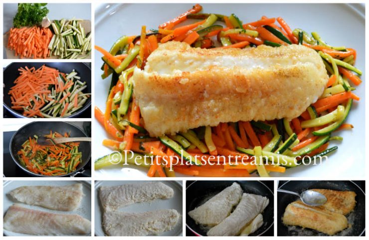 Filet de poisson poêlé et julienne de légumes | Petits Plats Entre Amis